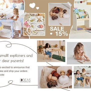 Wooden Ring Stacker Toy / Wooden Pyramid / Educational Toy / Blue ...