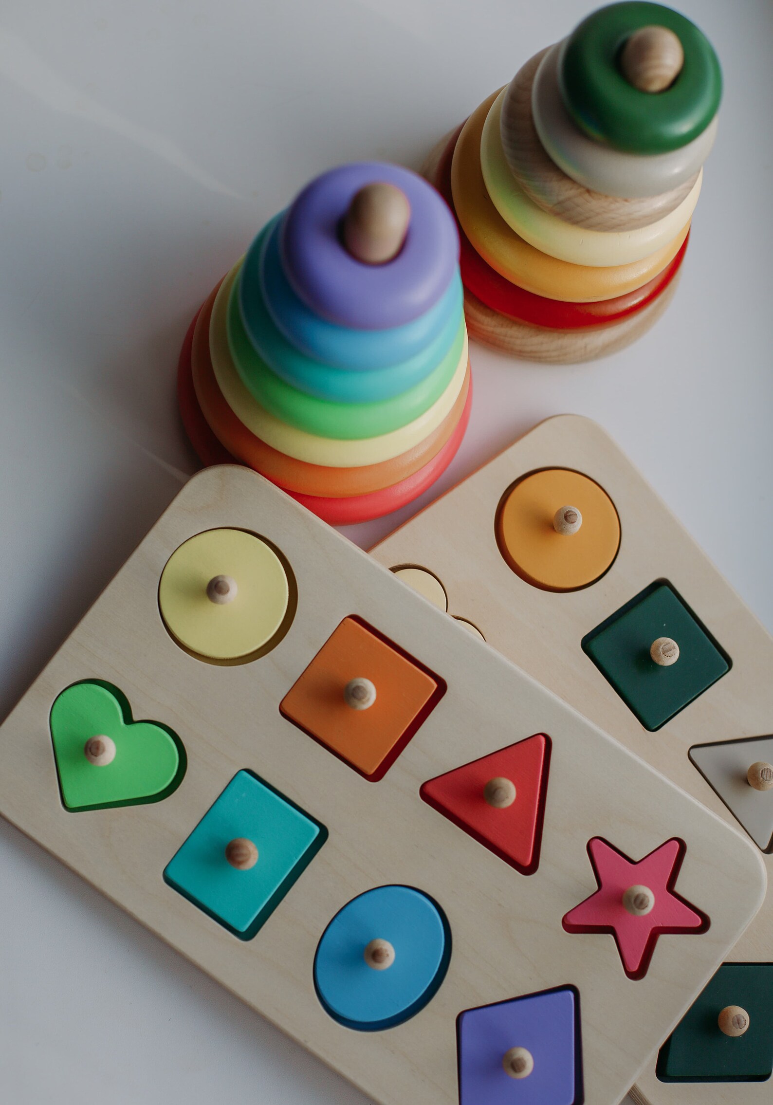 Color Sorting Toy, Geometric Puzzle, Montessori Toys, Wooden Toys, Baby ...