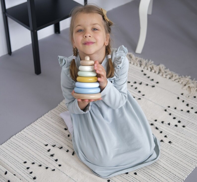 Wooden Ring Stacker Toy / Wooden Pyramid / Educational Toy / - Etsy
