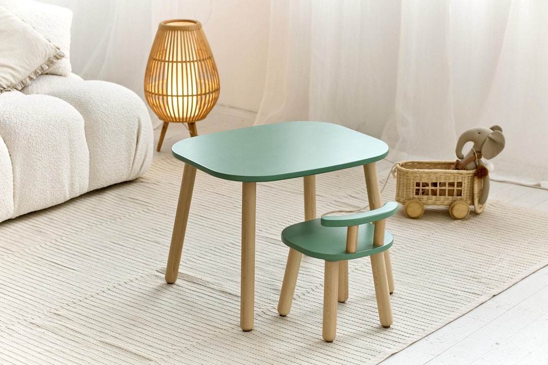 Kids Table and Chair, Scandinavian Minimalist Furniture for Toddlers ...
