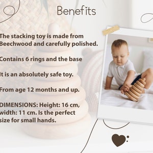 Wooden Stacking Toy, Wooden Ring Stacker, Montessori Toys, Wooden ...