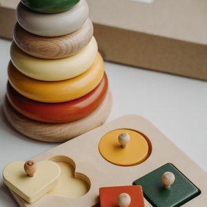 Color Sorting Toy, Geometric Puzzle, Montessori Toys, Wooden Toys, Baby ...