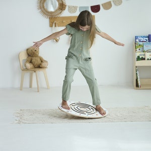 Labyrinth Balance Board, Wood Wobble Toy, Wobble Board, Montessori ...