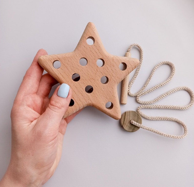 Wooden Lacing Toy Star Toys Toddler Toys Wood Educational | Etsy