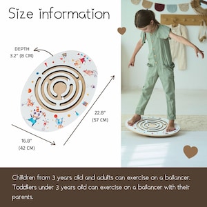 Labyrinth Balance Board, Wood Wobble Toy, Wobble Board, Montessori ...