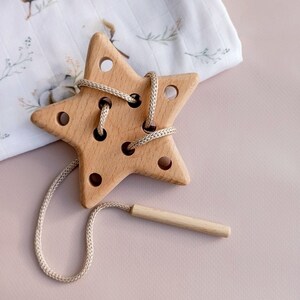 Wooden Lacing Toy Star Toys Toddler Toys Wood Educational | Etsy
