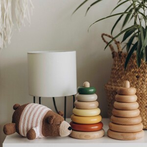 Wooden Stacking Toy, Wooden Ring Stacker, Montessori Toys, Wooden ...