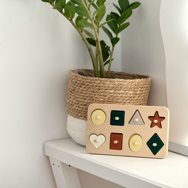 Color Sorting Toy Geometric Puzzle Montessori Toys Wooden - Etsy