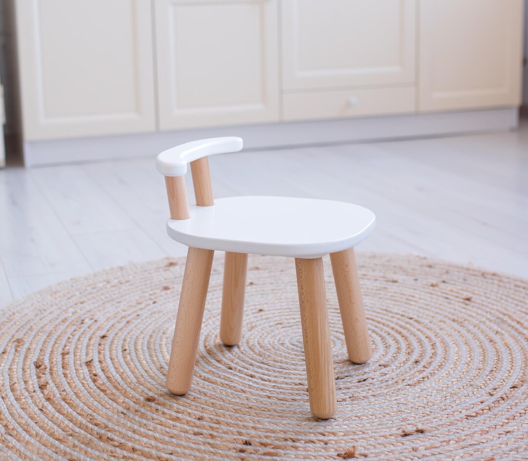 White Toddler Chair, Nursery Furniture, Kids Wooden Chair, Timeout ...