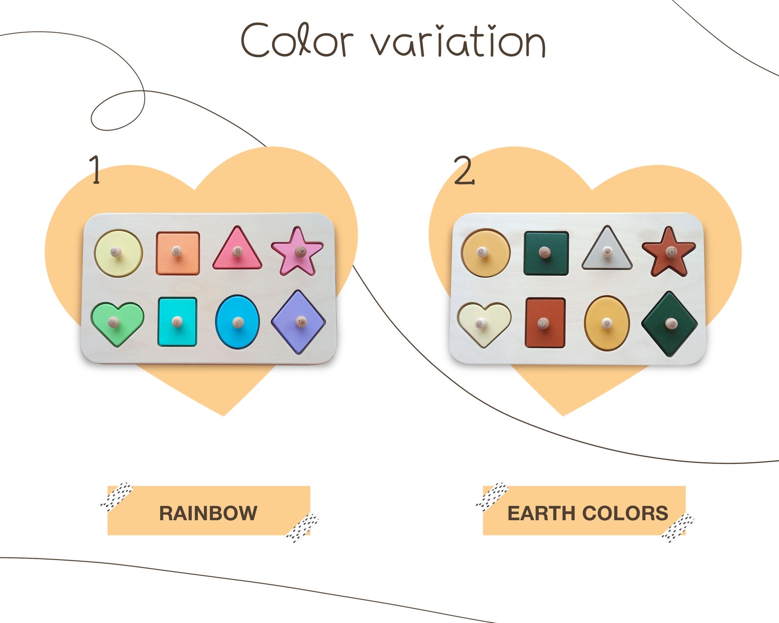 Color Sorting Toy, Geometric Puzzle, Montessori Toys, Wooden Toys, Baby ...