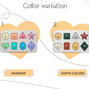 Color Sorting Toy, Geometric Puzzle, Montessori Toys, Wooden Toys, Baby ...