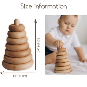Wooden Stacking Toy, Wooden Ring Stacker, Montessori Toys, Wooden ...