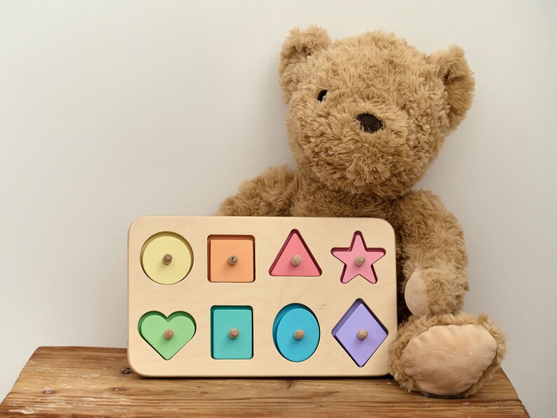Color Sorting Toy Geometric Puzzle Montessori Toys Wooden - Etsy