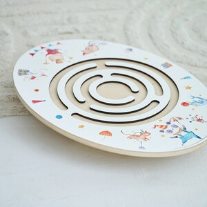 Labyrinth Balance Board, Wood Wobble Toy, Wobble Board, Montessori ...