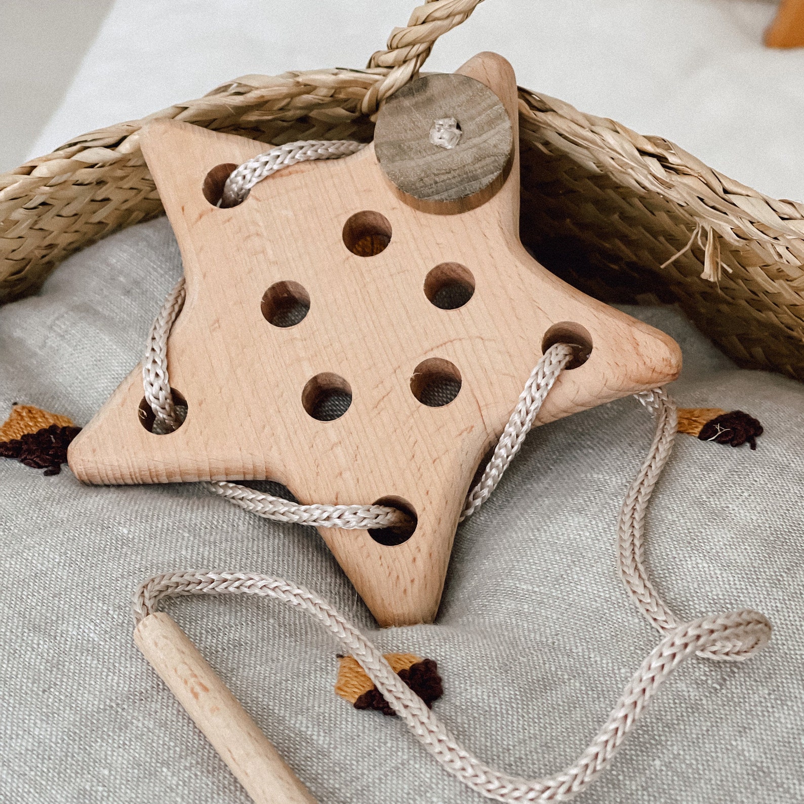 Wooden Lacing Toy Star Toys Toddler Toys Wood Educational | Etsy