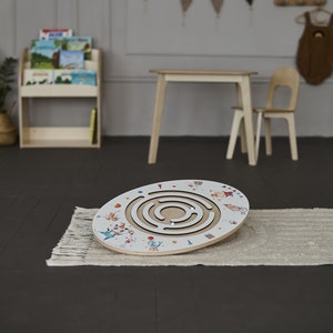 Labyrinth Balance Board, Wood Wobble Toy, Wobble Board, Montessori ...
