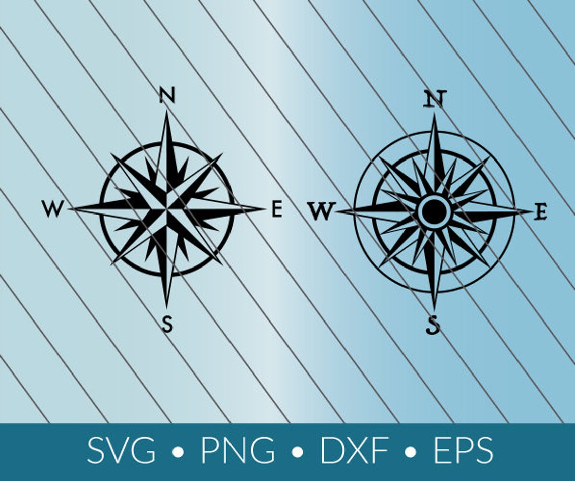 Compass Rose SVG download png eps dxf cricut silhouette | Etsy
