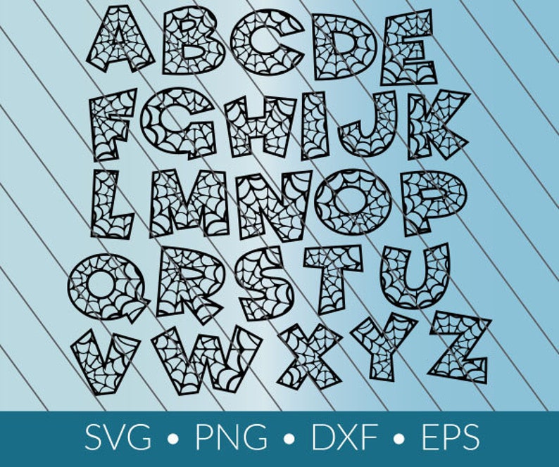 Spider Web Alphabet fonts initials letters SVG download png | Etsy