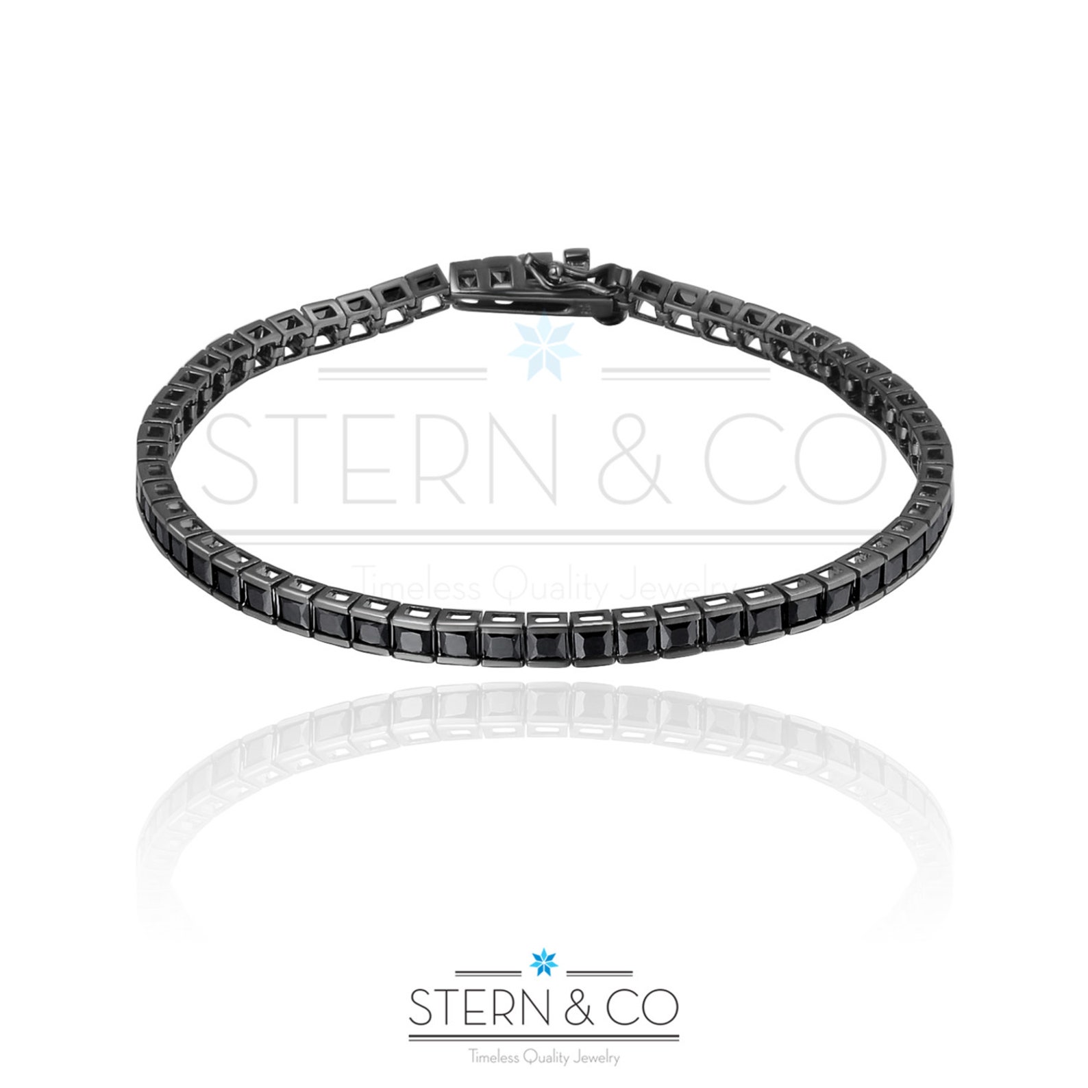 Black Tennis Bracelet For Men Black Diamond Cut Aaa Cubic Etsy