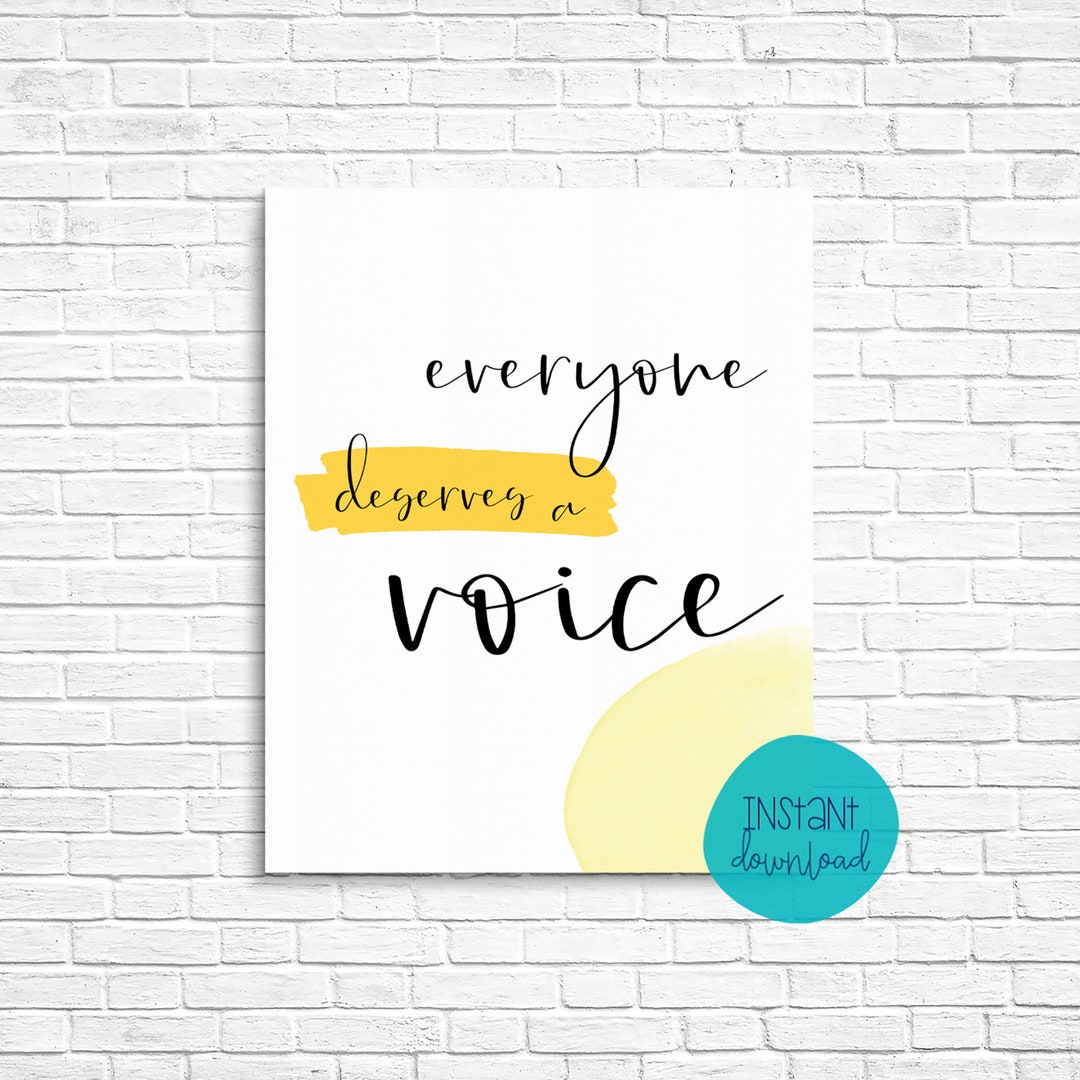 Everyone Deserves a Voice, Speech Therapy Decor, Speech Therapist Gift ...