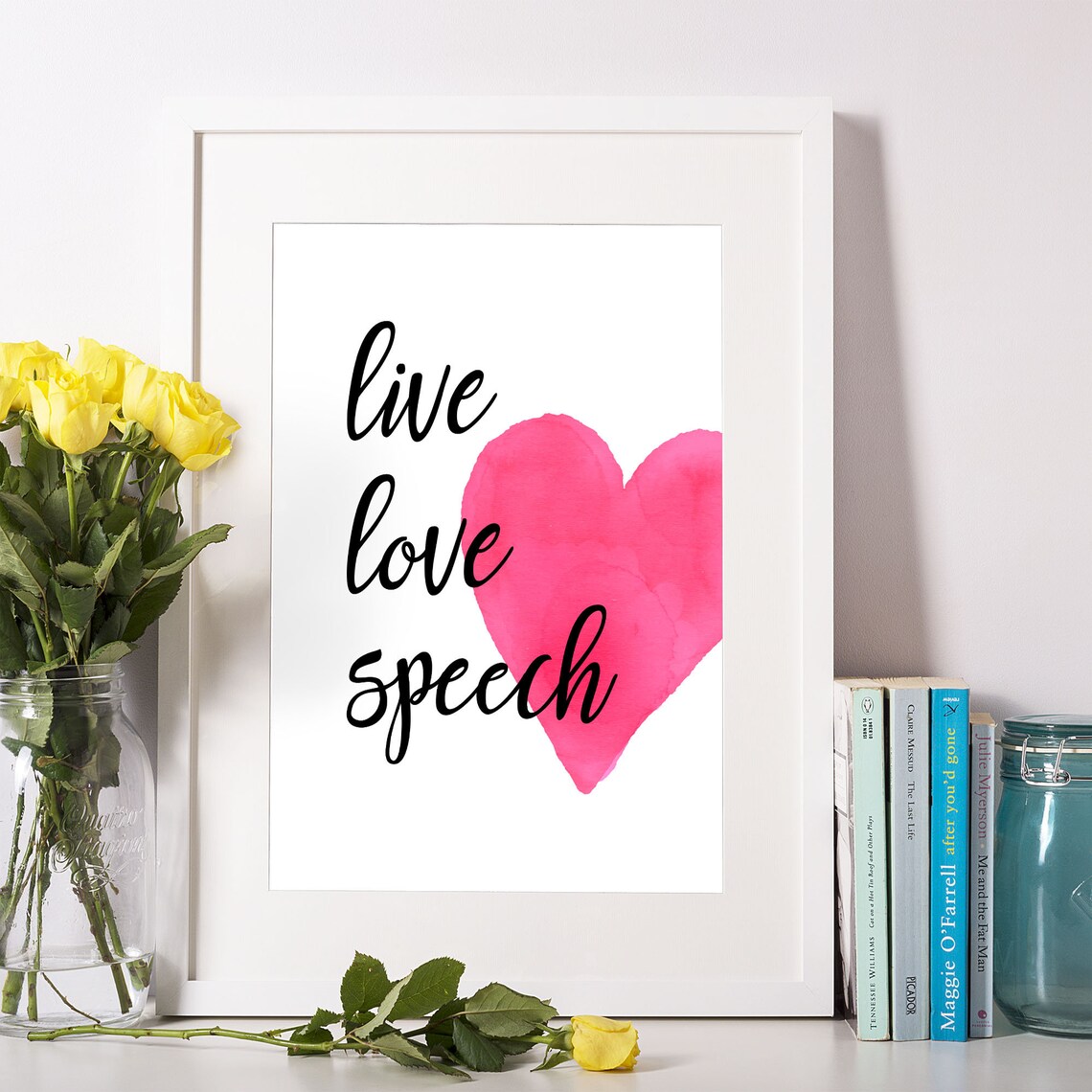 Live Love Speech/ Speech Room Wall Art/ Speech-language Pathologist ...