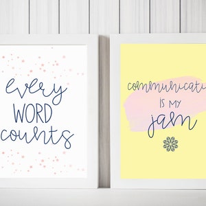 Every Word Counts, SLP Gift, Speech Room Art, Speech Teacher Thank You ...