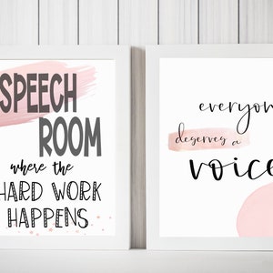 Speech Room - Where the Hard Work Happens! Speech Therapy Decor/speech ...