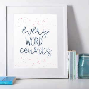 Every Word Counts, SLP Gift, Speech Room Art, Speech Teacher Thank You ...