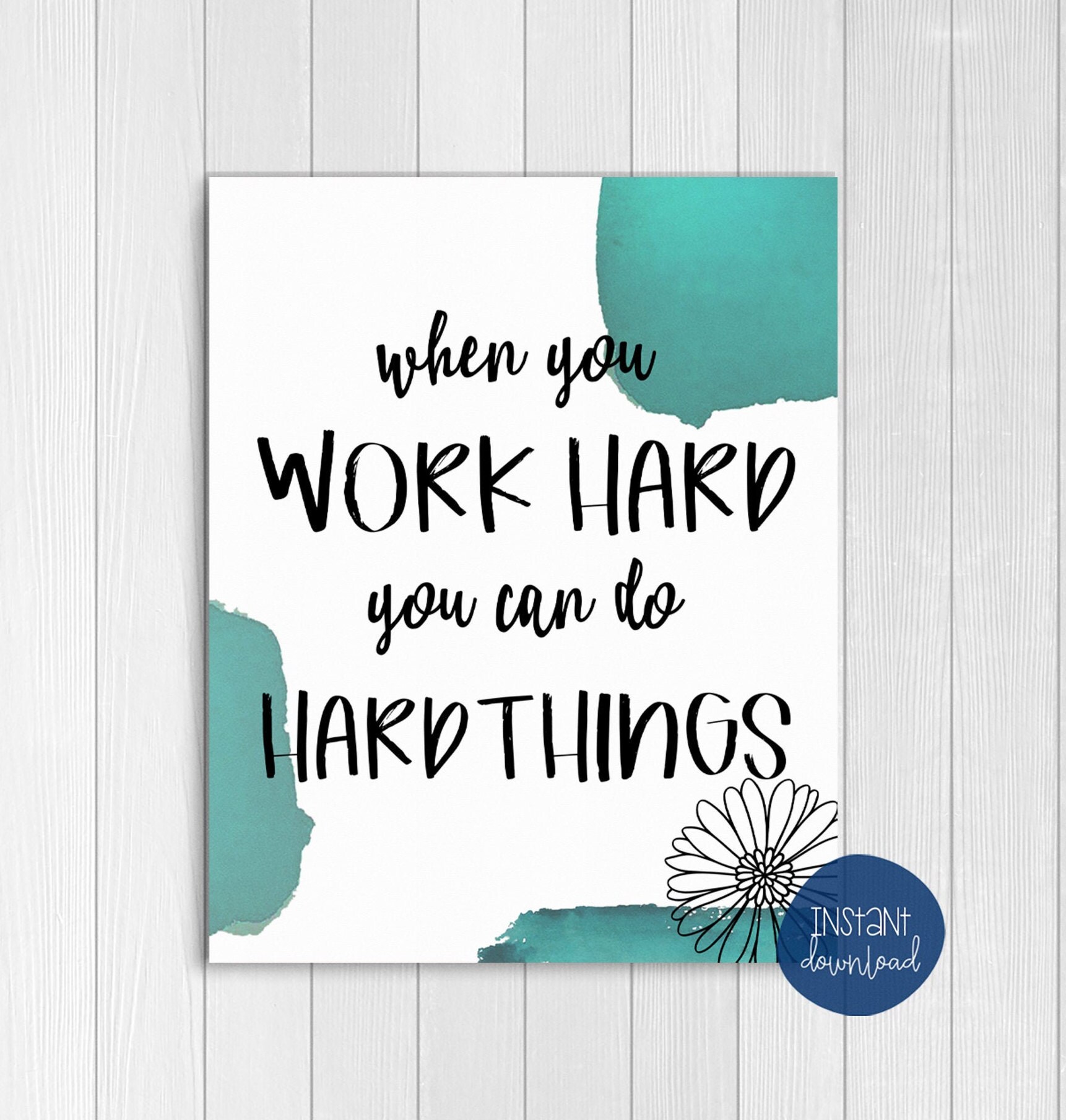 When You Work Hard You Can Do Hard Things, Speech Therapy Print ...