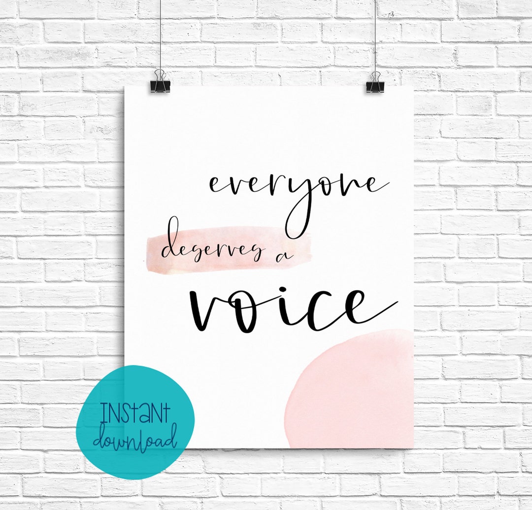 Everyone Deserves a Voice, Speech Therapy Decor, Speech Therapist Gift ...
