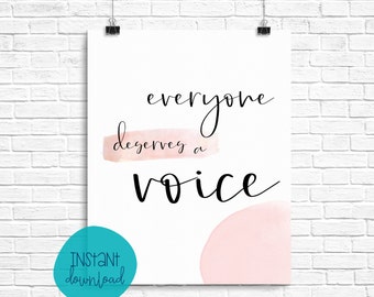 Everyone Deserves a Voice Speech Therapy Decor Speech | Etsy