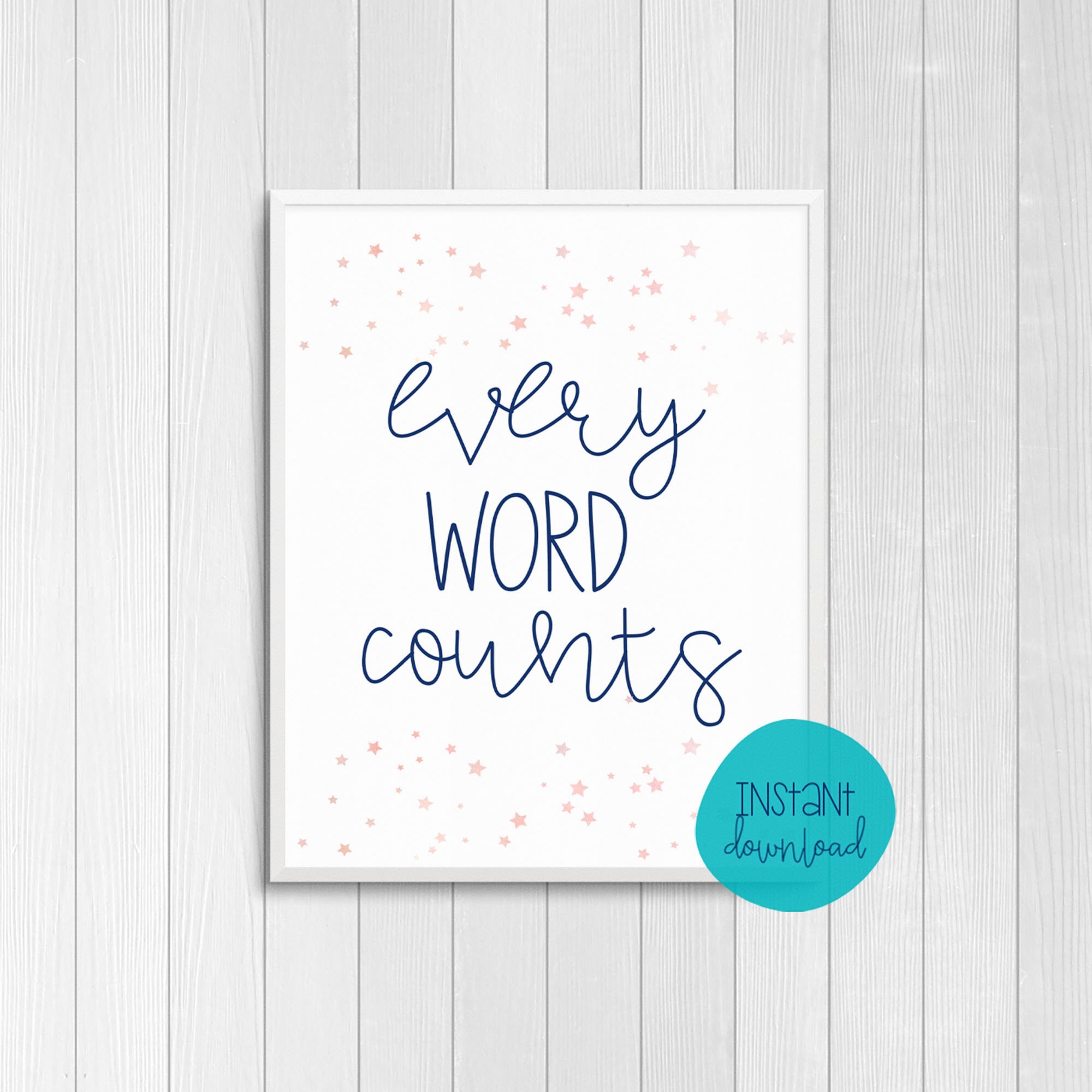 Every Word Counts, SLP Gift, Speech Room Art, Speech Teacher Thank You ...