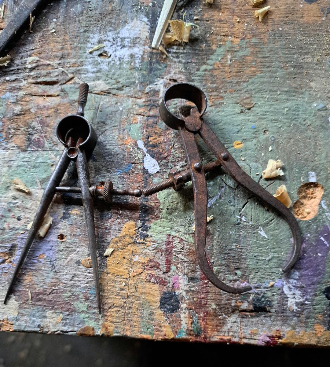 Vintage Clamp and Compass Protractor - Etsy