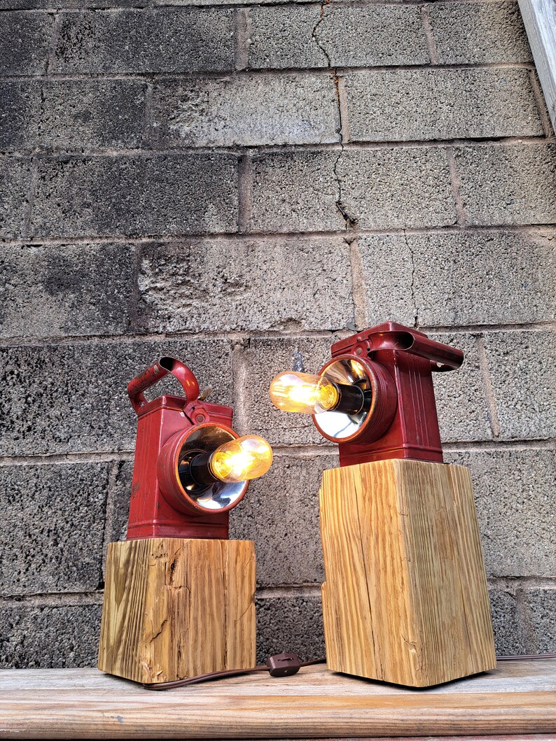 Vintage Railroad Lantern Table Lamps - Etsy