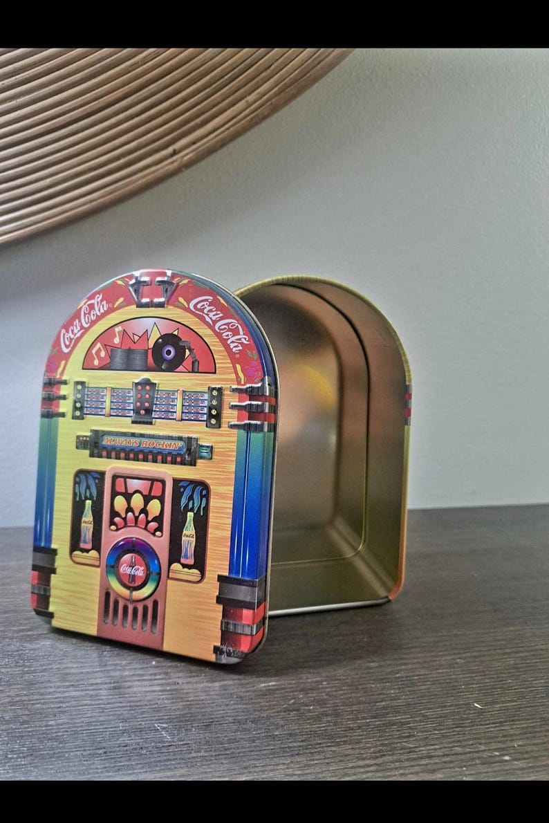Vintage 1990s Coca Cola Jukebox Themed Decorative Tin Collectable - Etsy