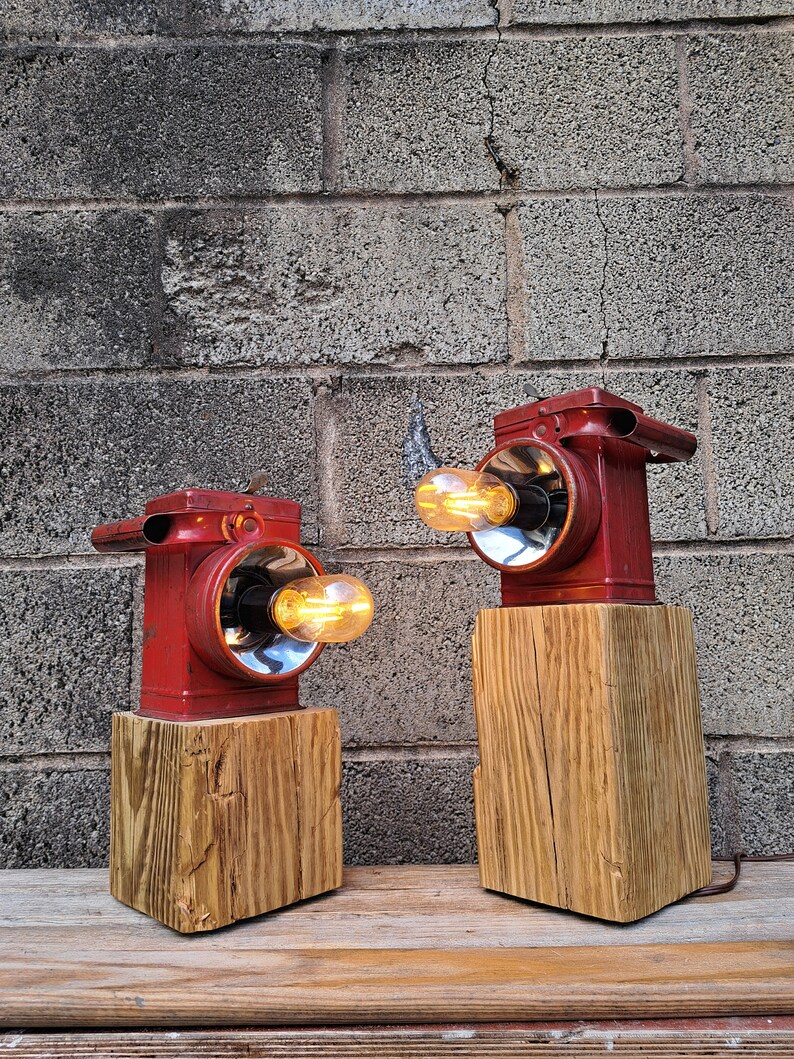 Vintage Railroad Lantern Table Lamps - Etsy