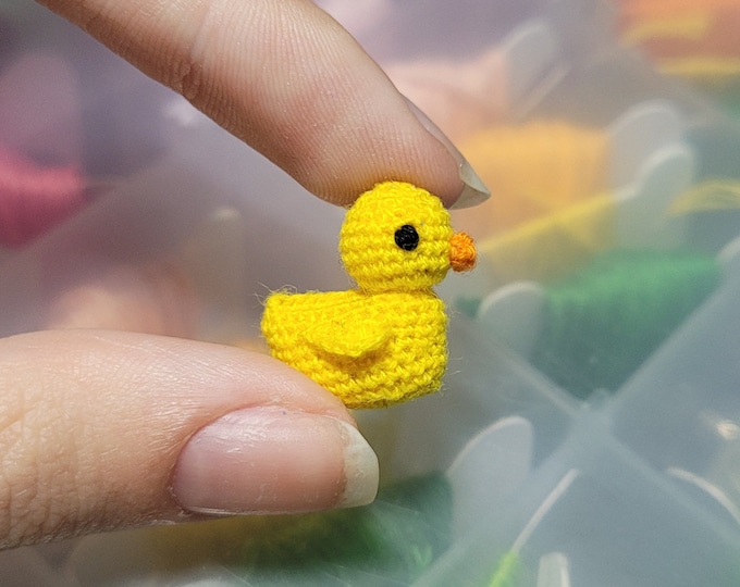 Tiny Rubber Ducky Duck, Micro Crochet, Amigurumi, Stuffed Animal, Toy ...