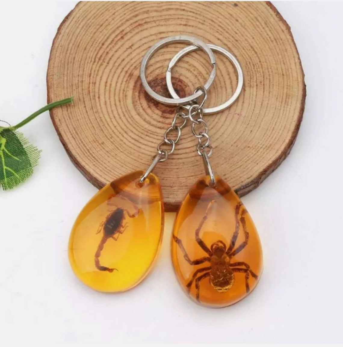 Amber Keychain Assorted Insects, Beetle, Labybug, Ants, Spider, Bees ...