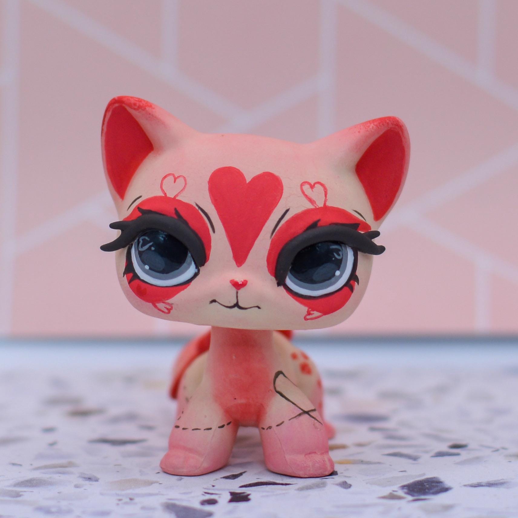LPS Custom Short Hair Cat “valentines: Love Notes” Hand Painted ...