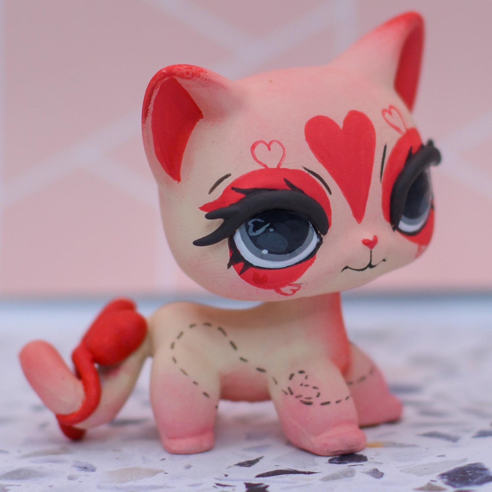 LPS Custom Short Hair Cat “valentines: Love Notes” Hand Painted ...