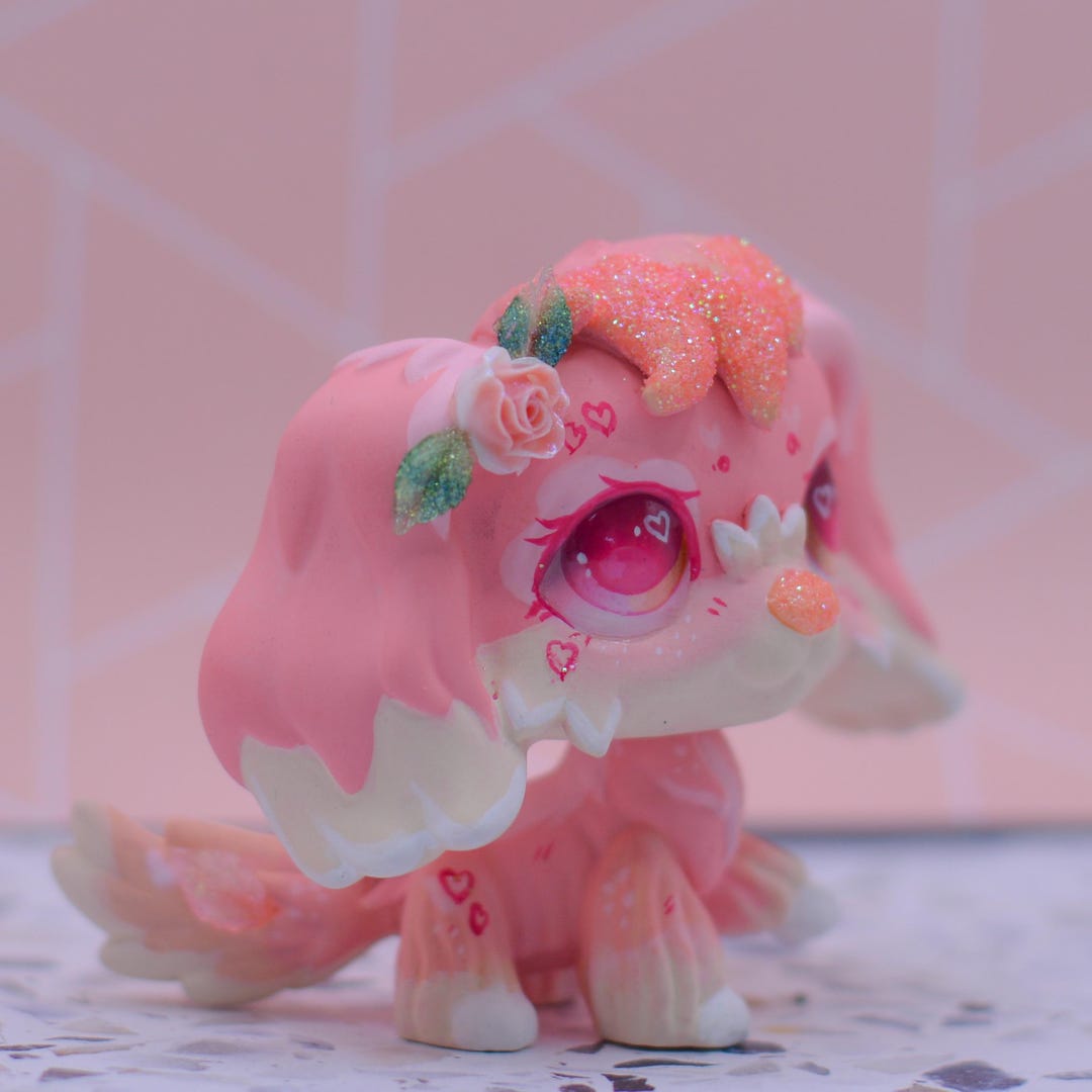 LPS Custom Cocker Spaniel valentines Littlest Pet Shop Hand Painted - Etsy