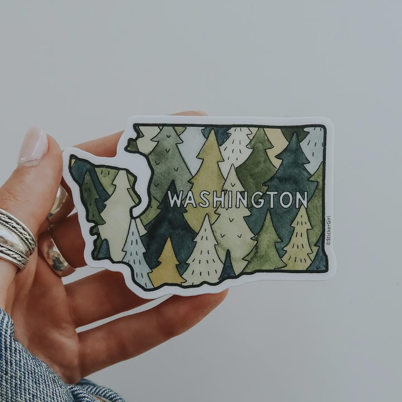 Washington State Trees Vinyl Sticker - Etsy