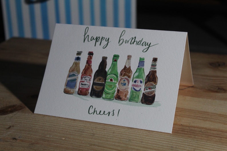 Beer Birthday Card// Birthday Card for Him// Beer Bottles Card | Etsy