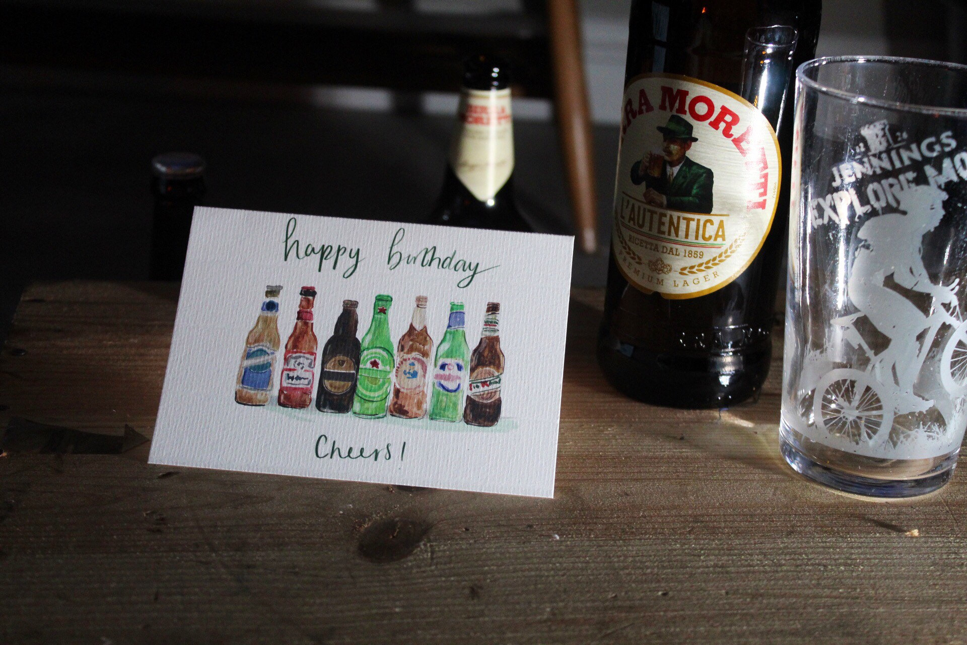 Beer Birthday Card// Birthday Card for Him// Beer Bottles Card - Etsy