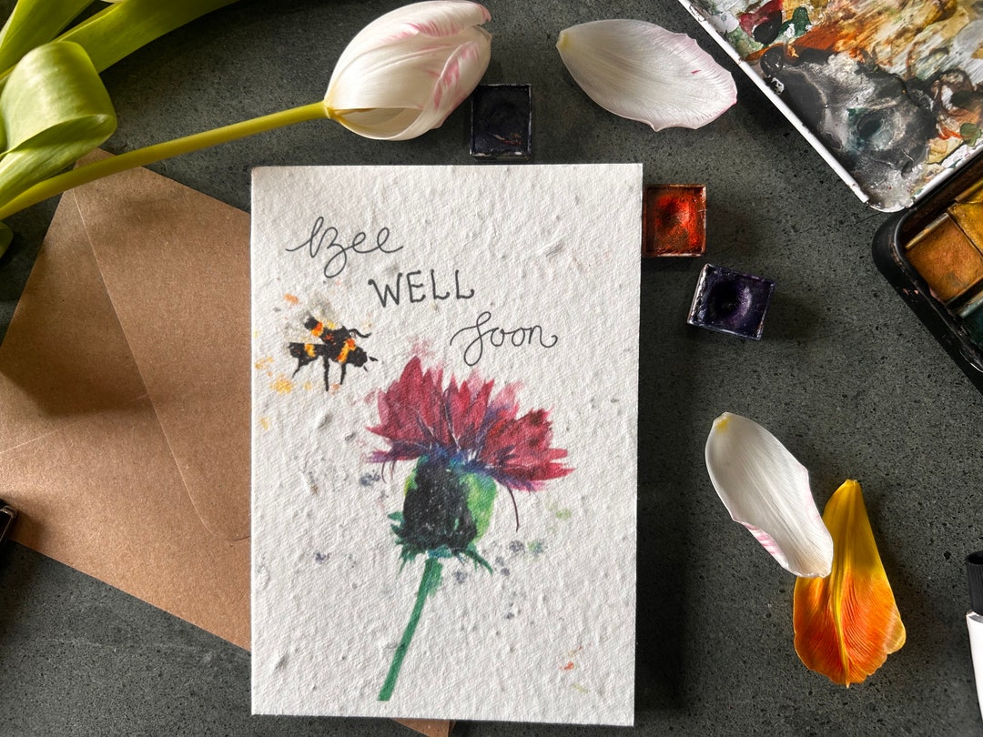 Bee Well Soon Plantable Seed Card/ Seed Card Get Well Soon Card ...