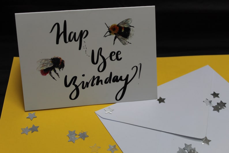 HAP-BEE Birthday Card - Etsy UK