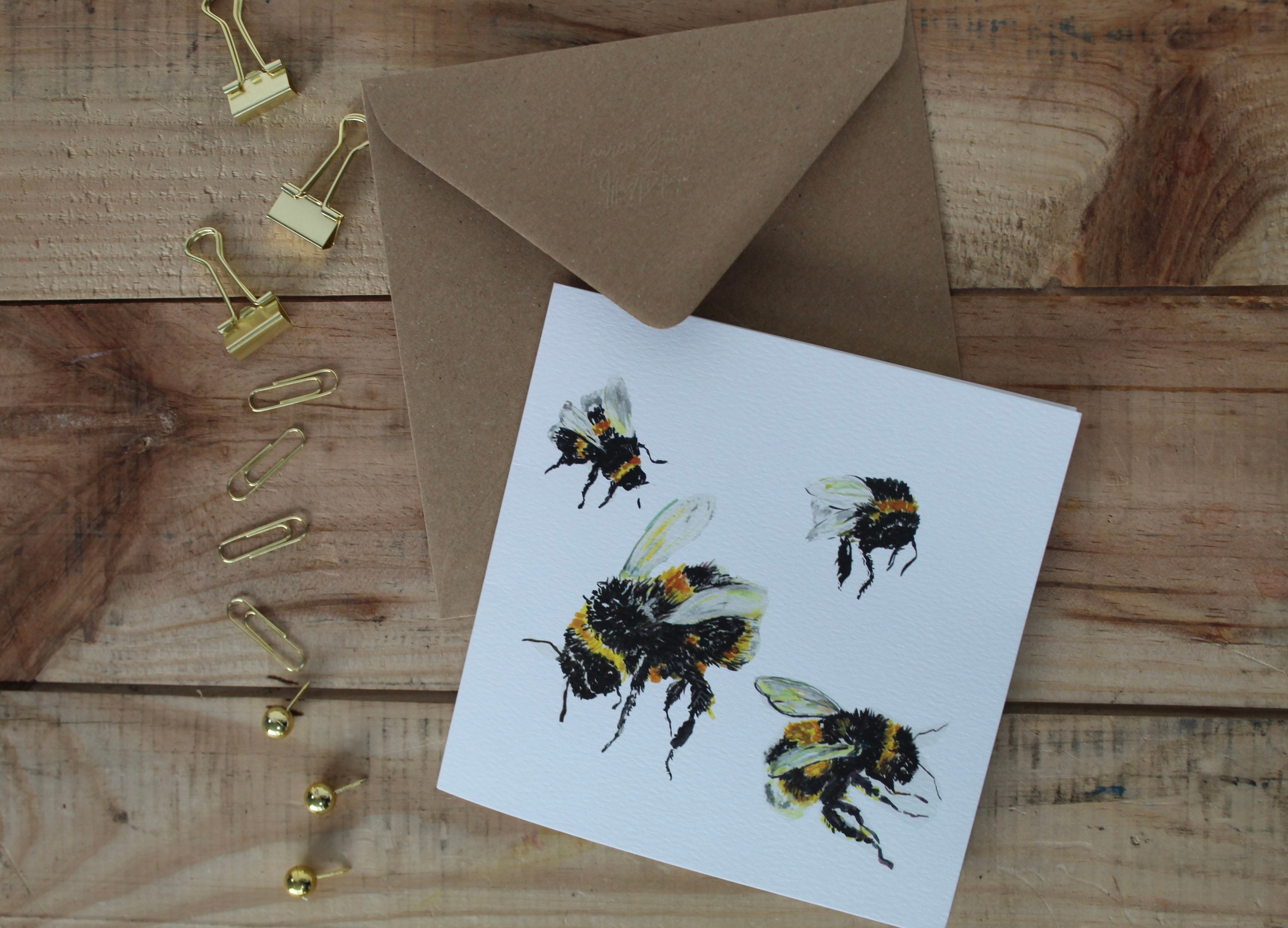 Bee Card Bee Printed Greetings Card Girls Birthday Card | Etsy