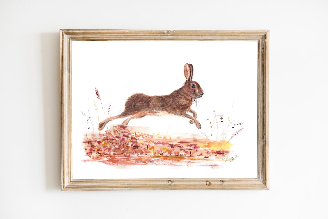 Hare Painting, Hare Wall Art, Hare Print, Hare Gift, Watercolour Autumn ...
