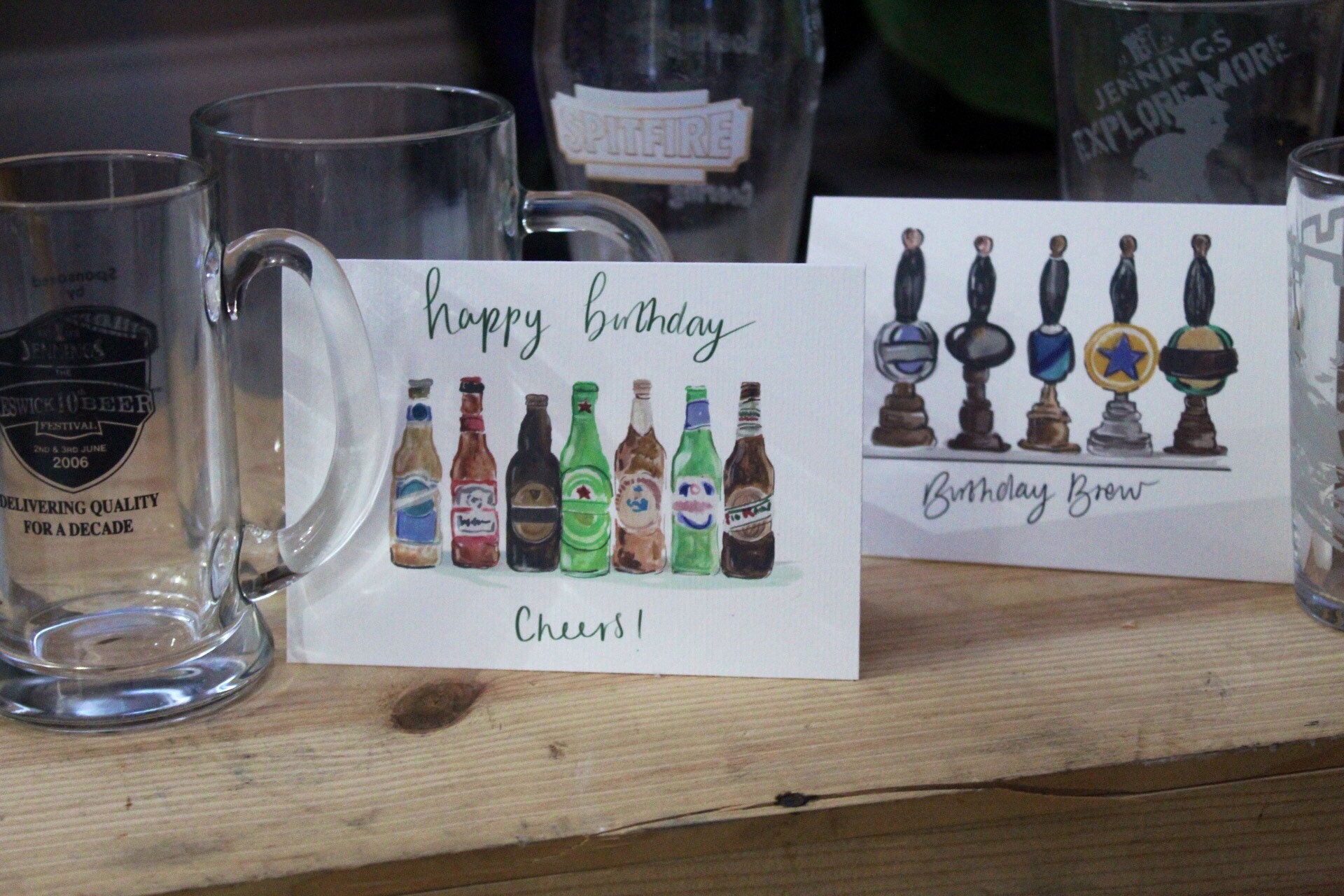 Beer Birthday Card// Birthday Card for Him// Beer Bottles Card - Etsy