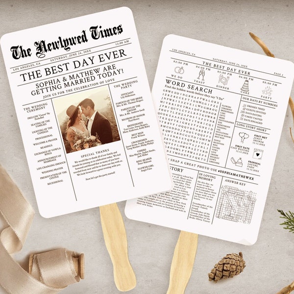 Wedding Program Fan - Etsy